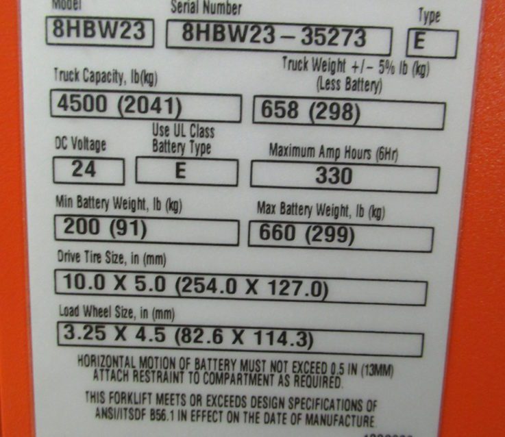 New 2019 Toyota Electric Pallet Jack 8HBW23 in Charlotte, NC